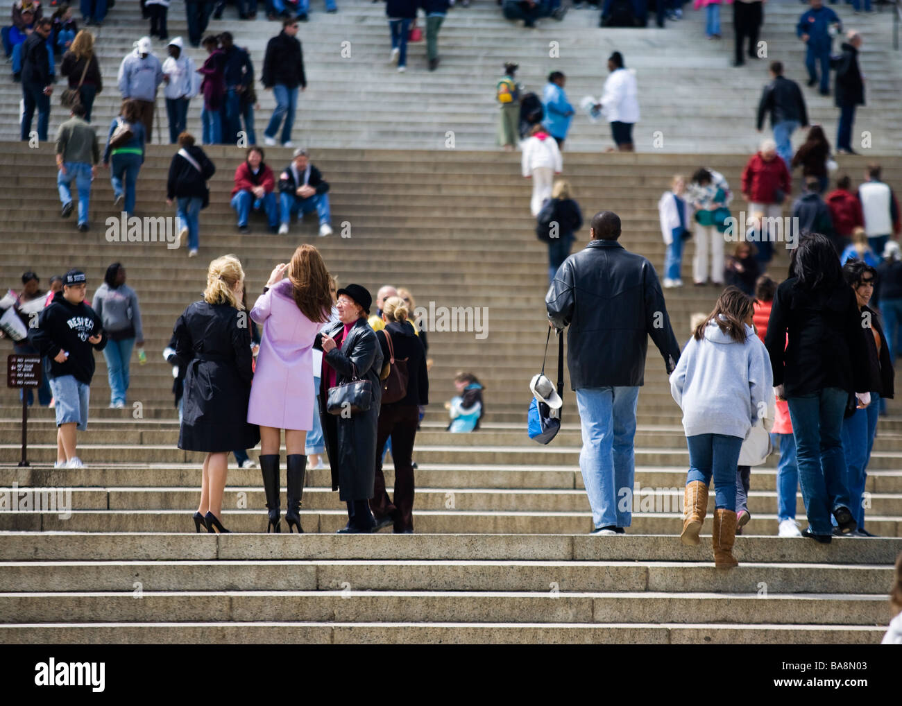 People on steps Stock Photo - Alamy