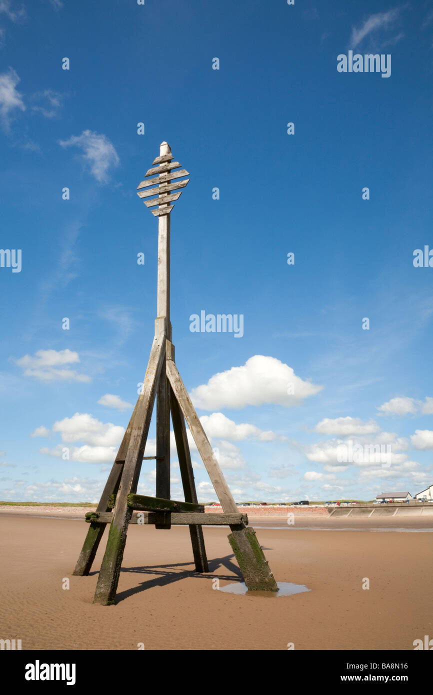Crosby Beach Navigation Marker Stock Photo - Alamy