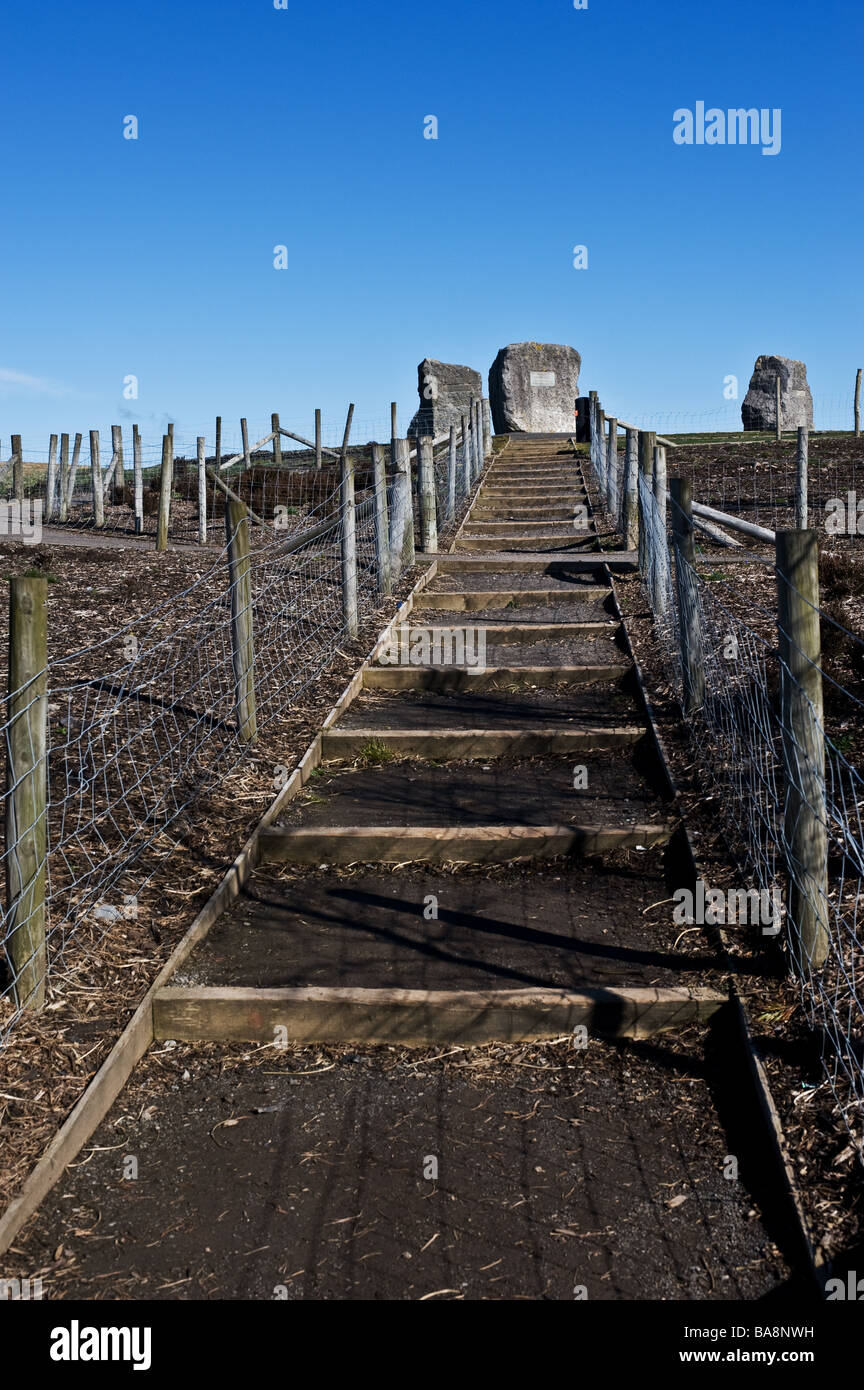 The path leading to the Aneurin Bevan Stones near Tredegar in Wales ...