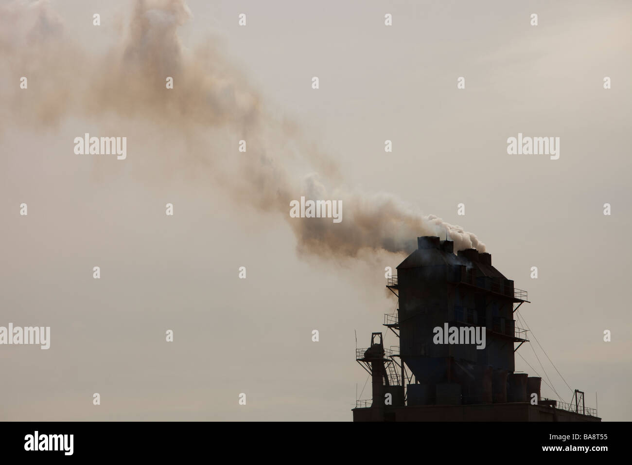 Emissions from a cement factory in Inner Mongolia, China Stock Photo ...