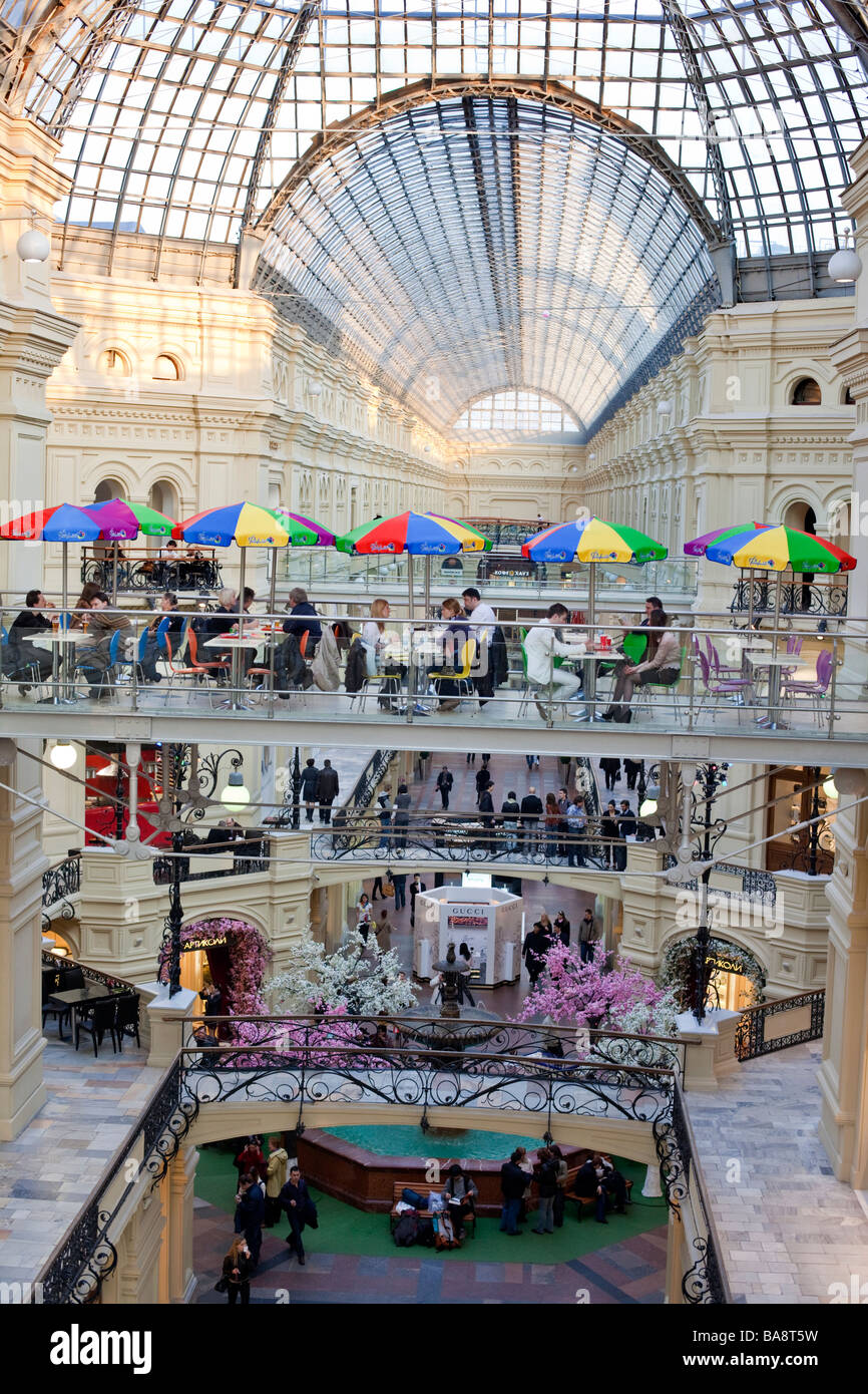 GUM gallery, Moscow, Red Square Russia. GUM Department Store shopping ...