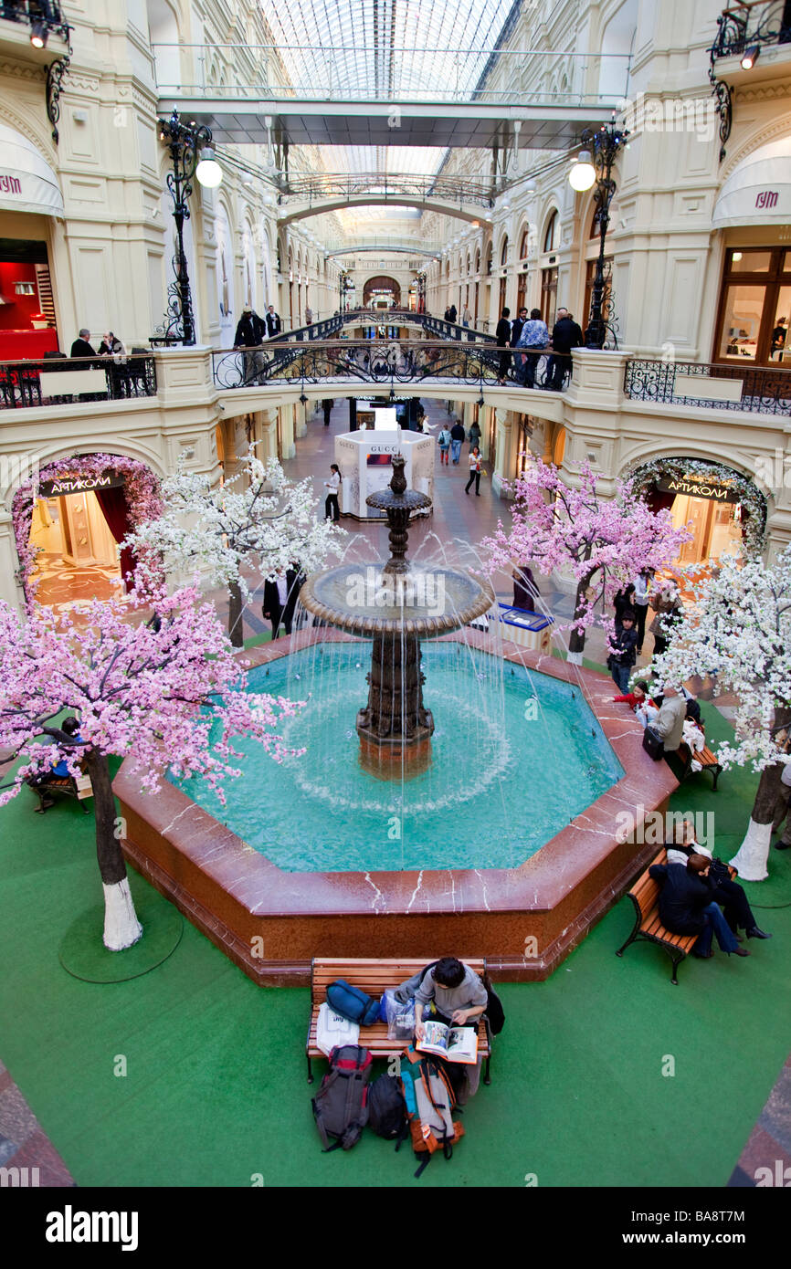 GUM gallery, Moscow, Red Square Russia. GUM Department Store shopping ...