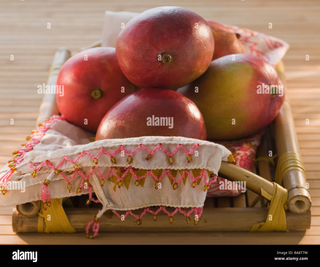 Mangoes in basket Stock Photo - Alamy