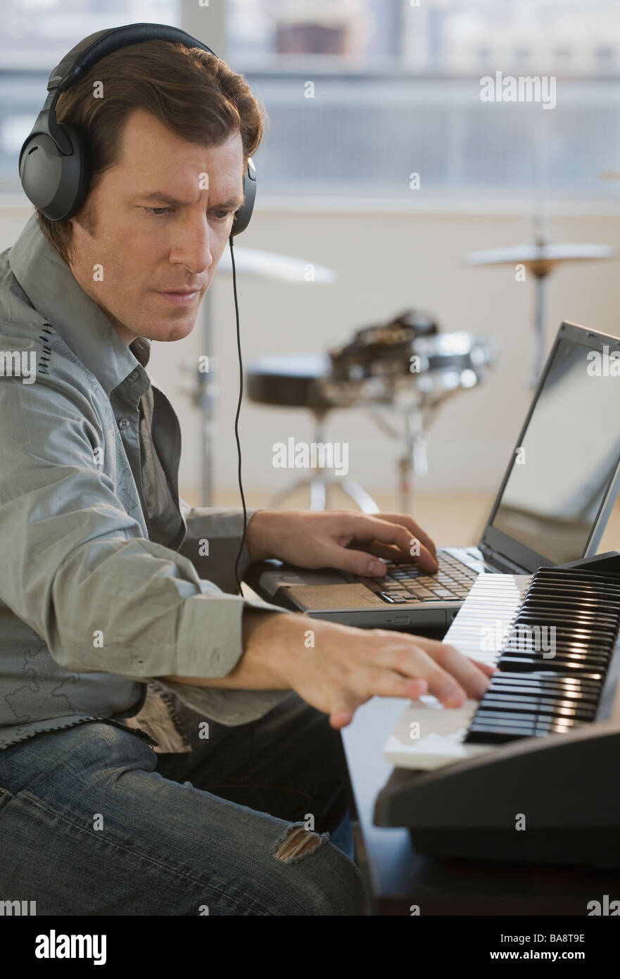Man producing music Stock Photo - Alamy