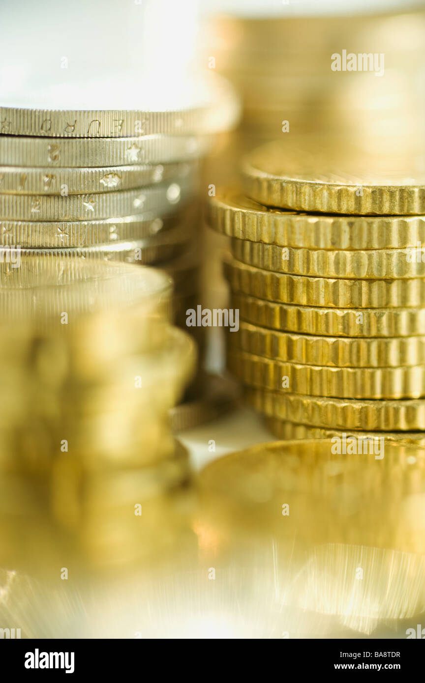 Euro coin stacks hi-res stock photography and images - Alamy