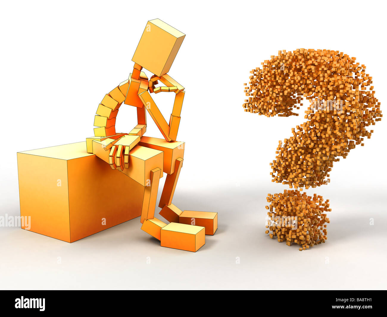 3d robot question mark hi-res stock photography and images - Alamy