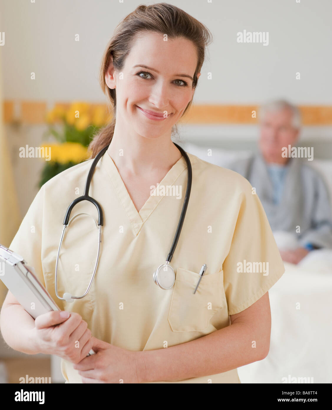 Nurse in hospital room Stock Photo - Alamy