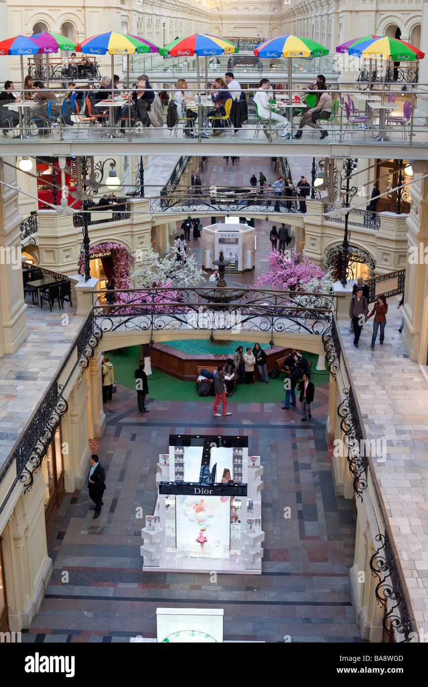 GUM gallery, Moscow, Red Square Russia. GUM Department Store shopping ...