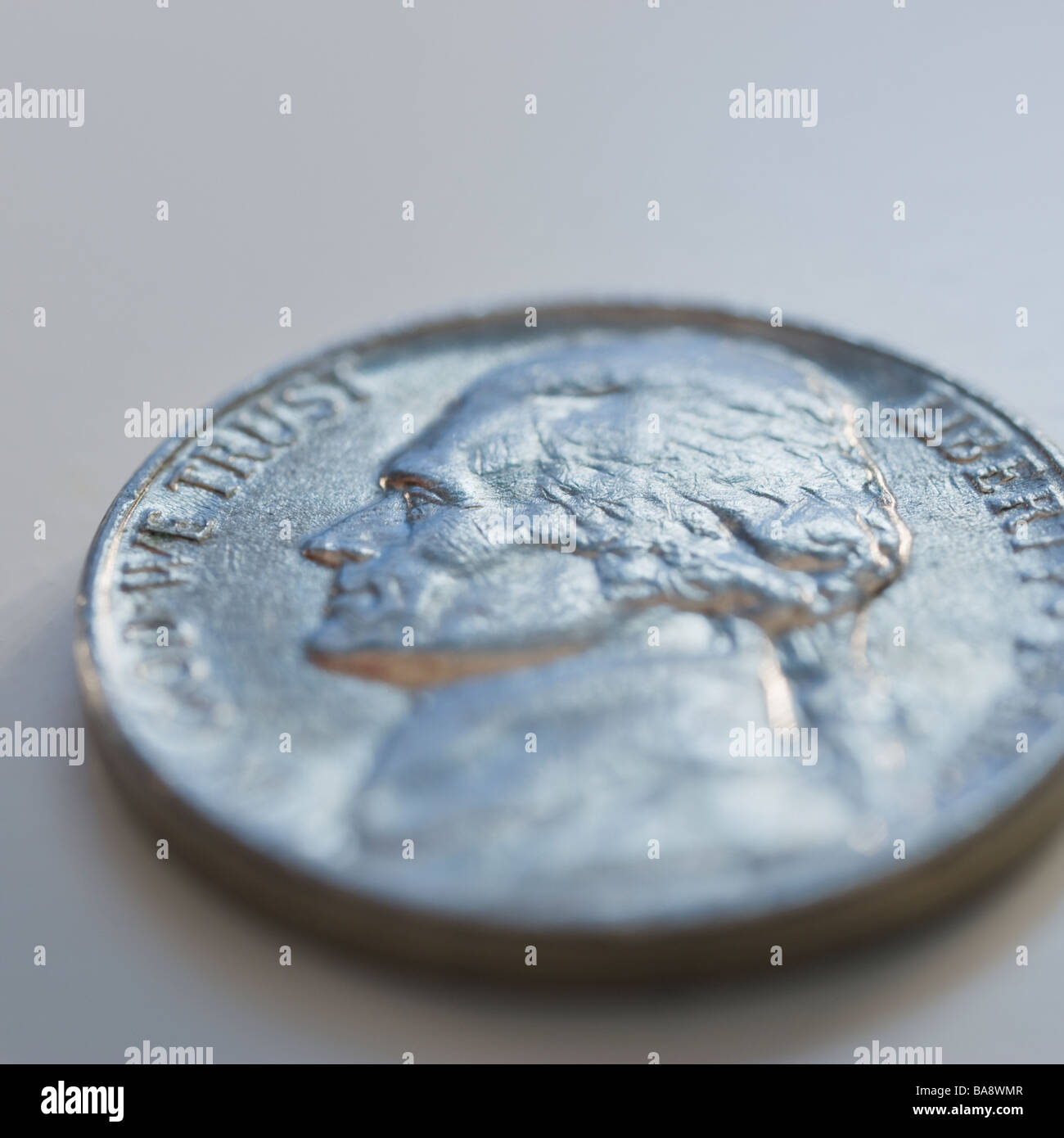 Close up of silver coin Stock Photo - Alamy