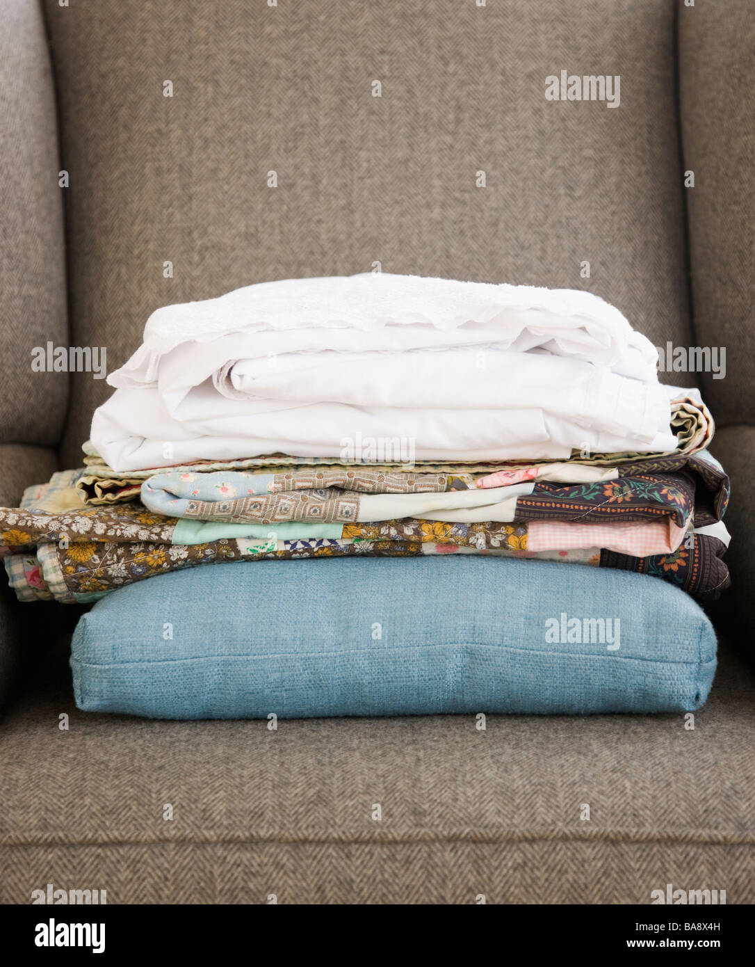 Stack of clean laundry Stock Photo - Alamy