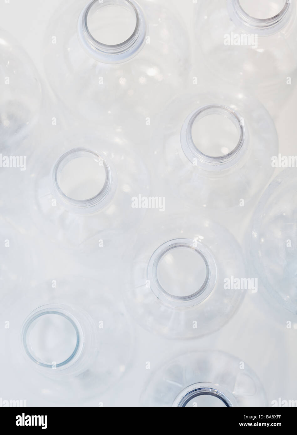 High angle view of empty plastic bottles Stock Photo - Alamy