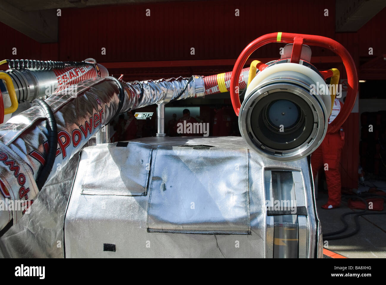 Nozzle on Formula One refuelling system Stock Photo - Alamy