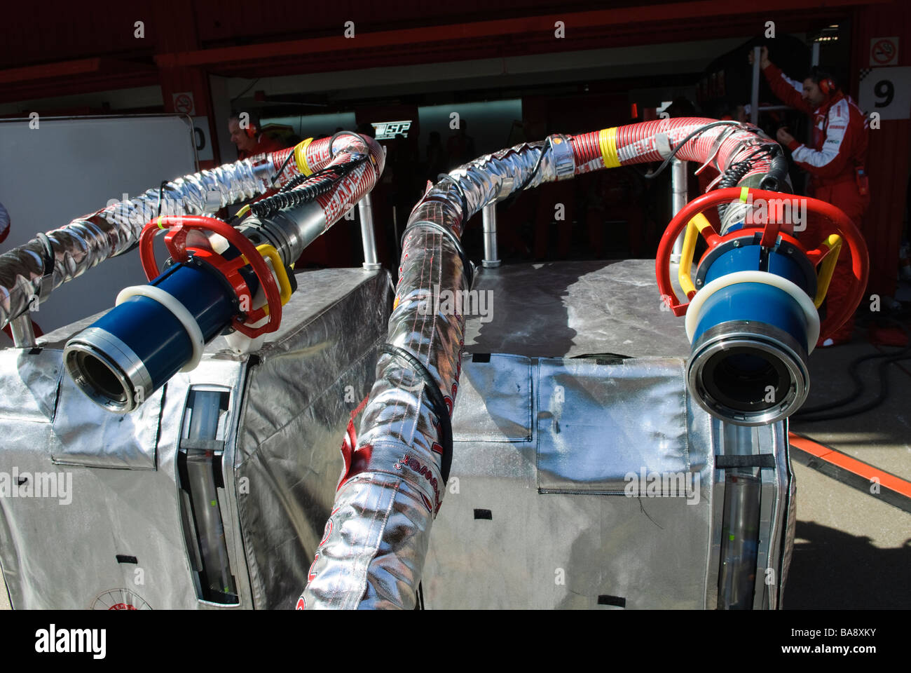 Nozzle on Formula One refuelling system Stock Photo - Alamy