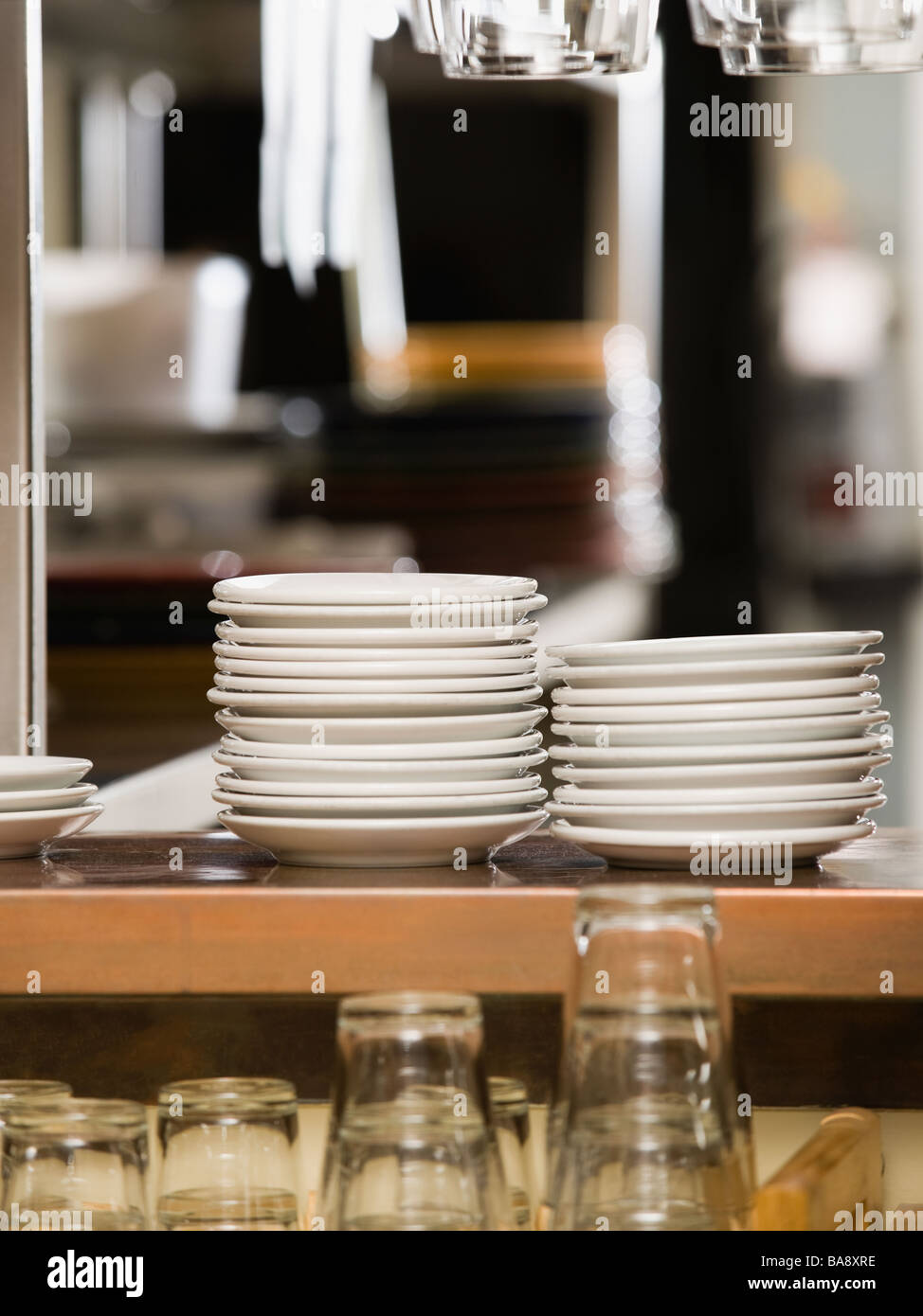 Clean dishes in restaurant Stock Photo - Alamy