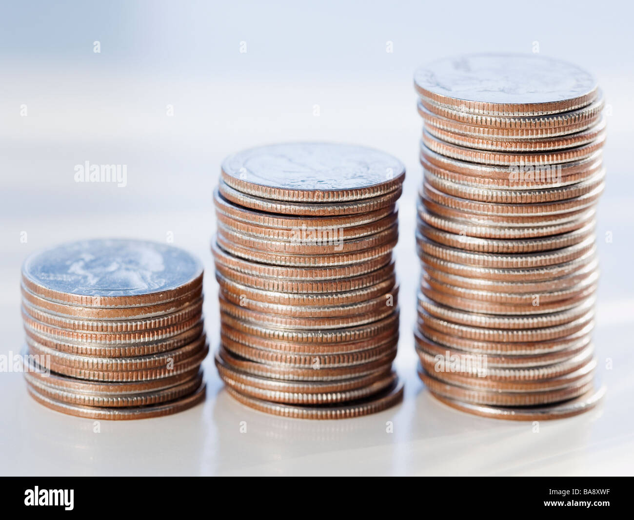 Stacks of coins Stock Photo - Alamy