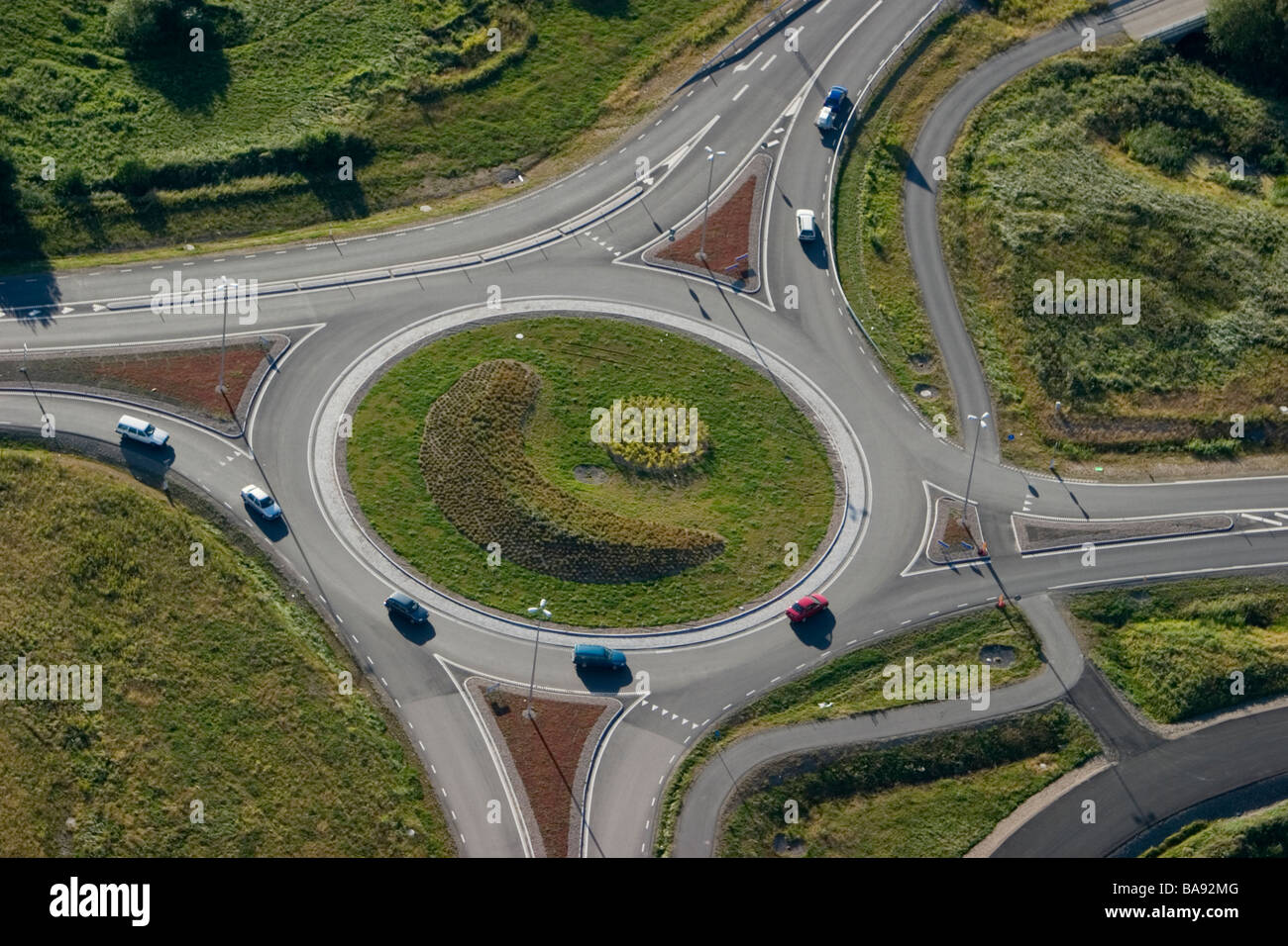 Cars in a roundabout Halland Sweden Stock Photo - Alamy