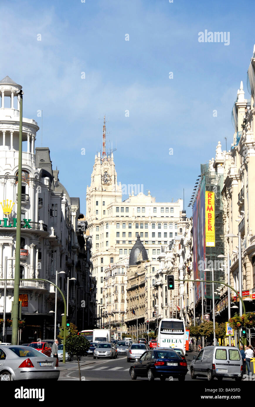 Cityscape with gran via street hi-res stock photography and images - Alamy