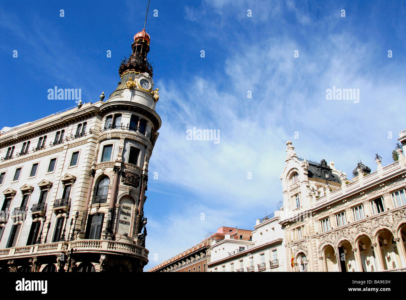 baroque buildings, Mayor street, Madrid, Spain Stock Photo - Alamy