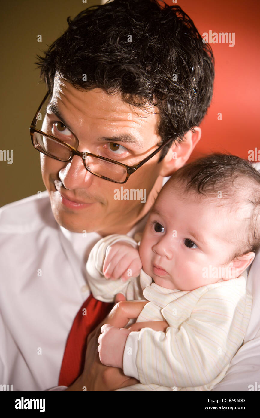 Baby staring at dad hi-res stock photography and images - Alamy