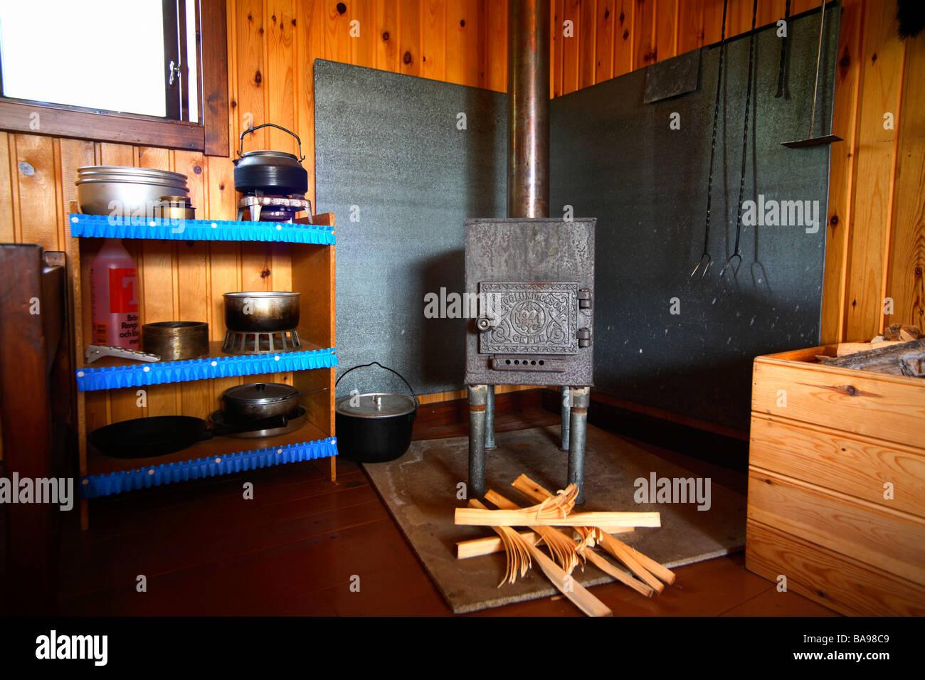 An iron stove in a cottage Parakka Lapland Sweden Stock Photo - Alamy