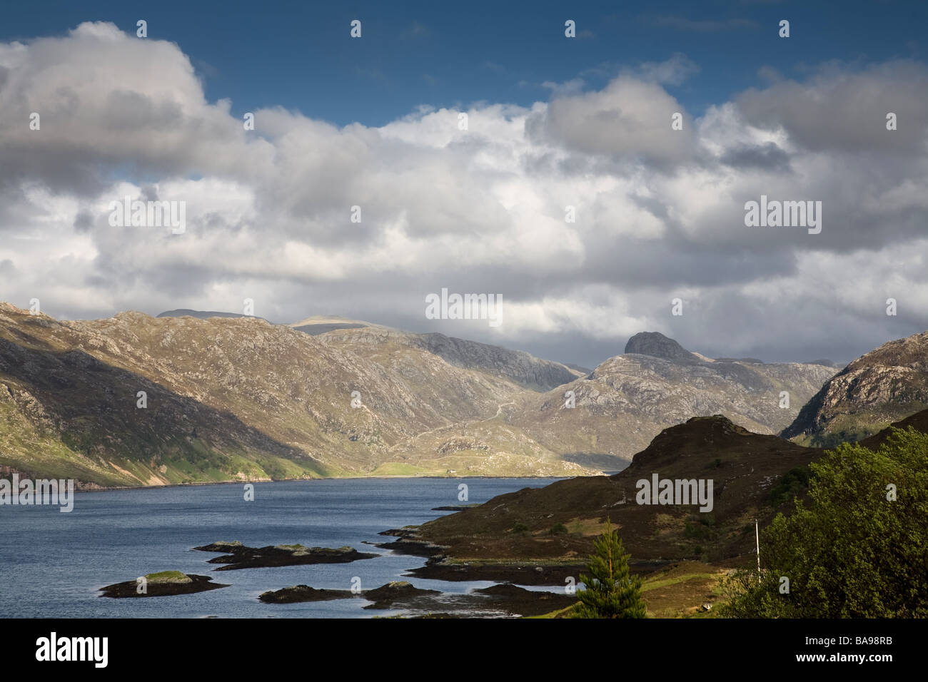 Loch Glencoul from A894 Stack of Glencoul Unapool Highlands Scotland ...