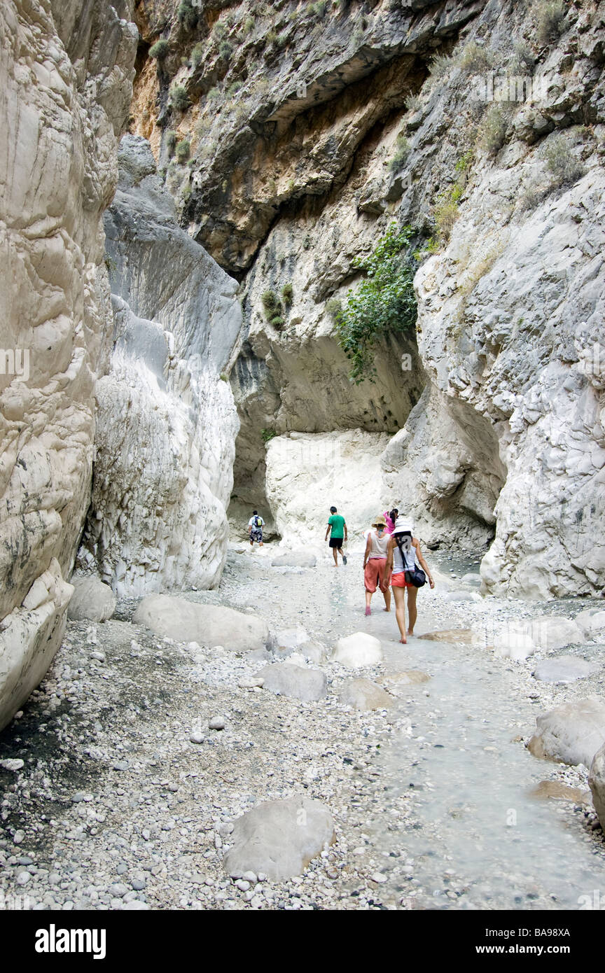 Tourists wander through Saklikent Gorge in Fethiye, Turkey Stock Photo ...