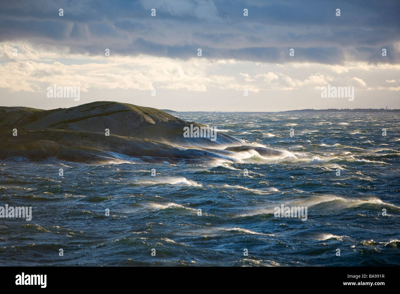 Storm at sea Stockholm archipelago Sweden Stock Photo - Alamy