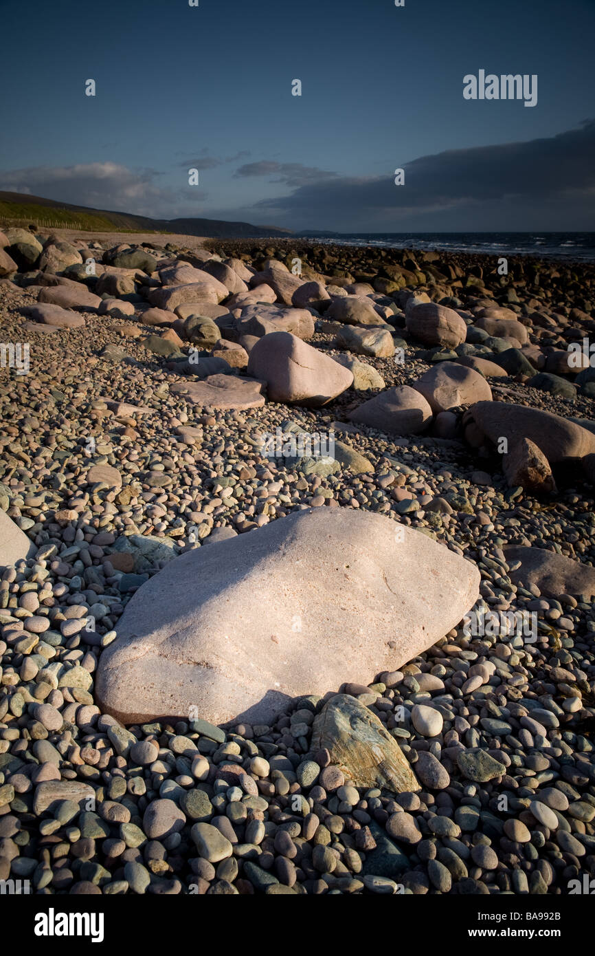 Boulders on Melvaig beach Wester Ross Highlands Scotland Stock Photo ...