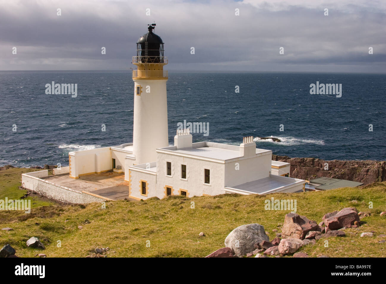 Rubha Reidh Lighthouse at Melvaig Wester Ross Highlands Scotland Stock ...