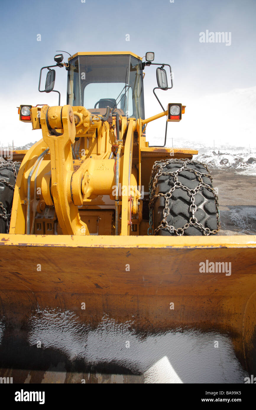 Bulldozer specially equiped for clearing snow on the roads of Mount ...