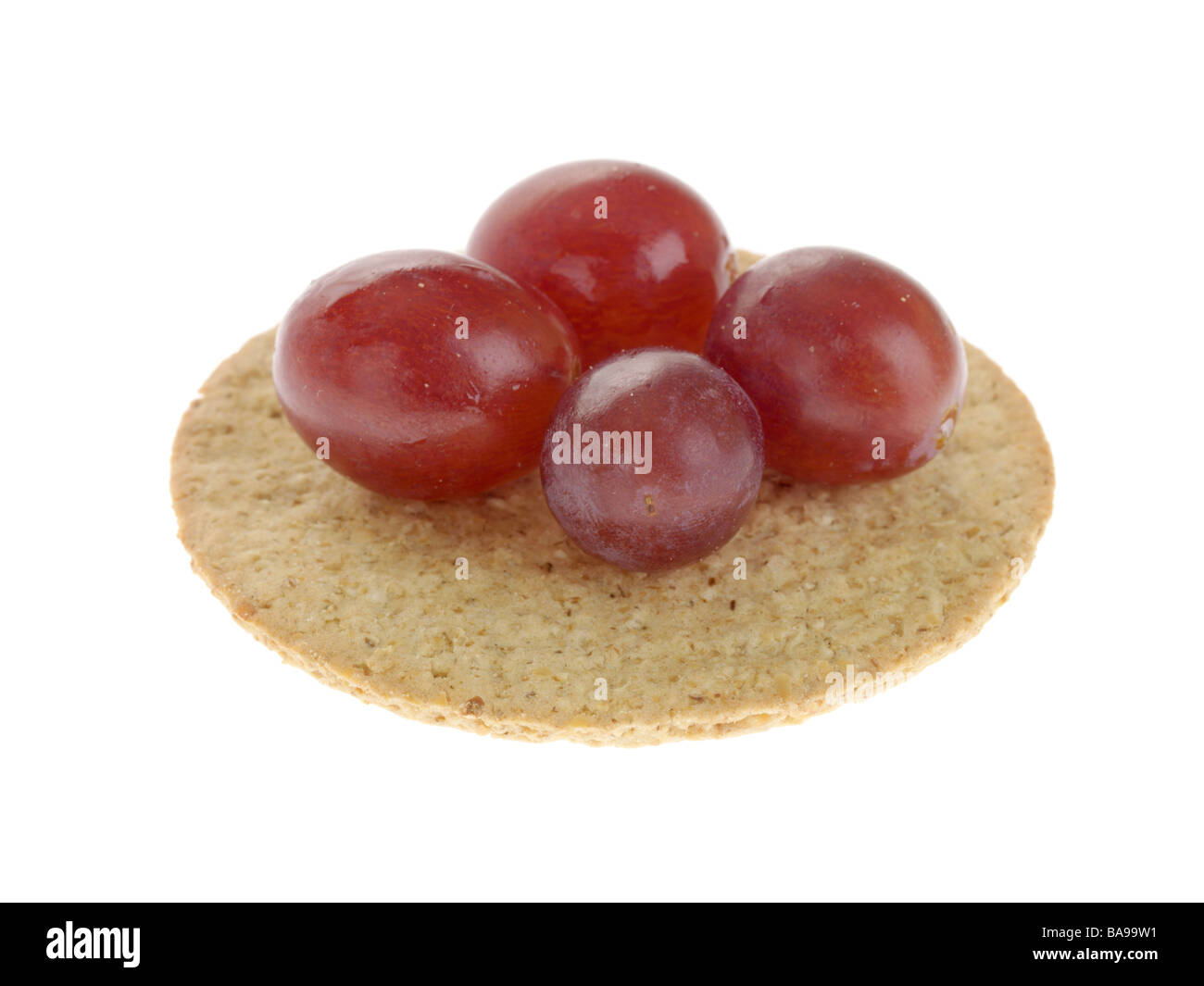 Oat Cake with Red Grapes Stock Photo - Alamy
