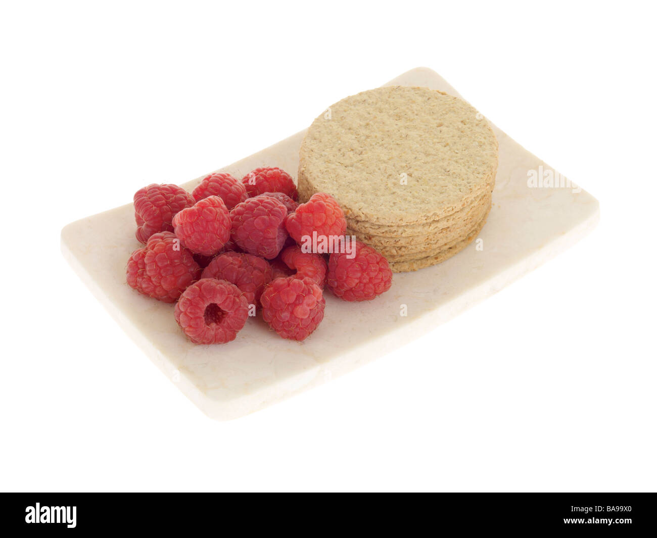 Oat Cakes with Raspberries Stock Photo - Alamy