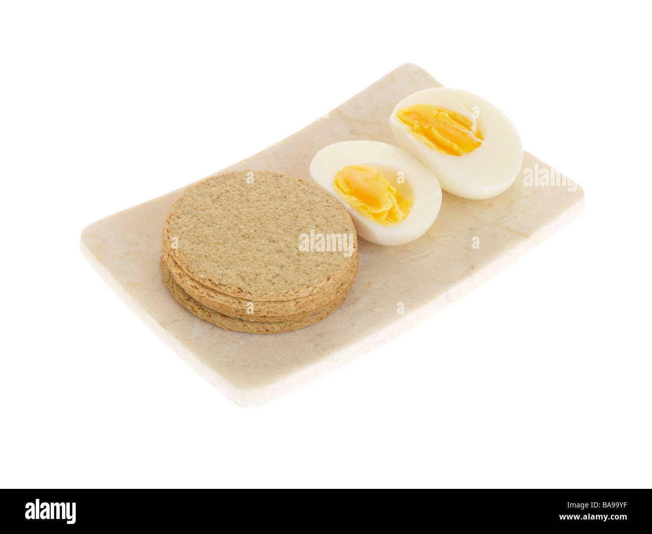 Fresh Healthy Hard Boiled Egg With Thin Crispy Oatcake Biscuits ...