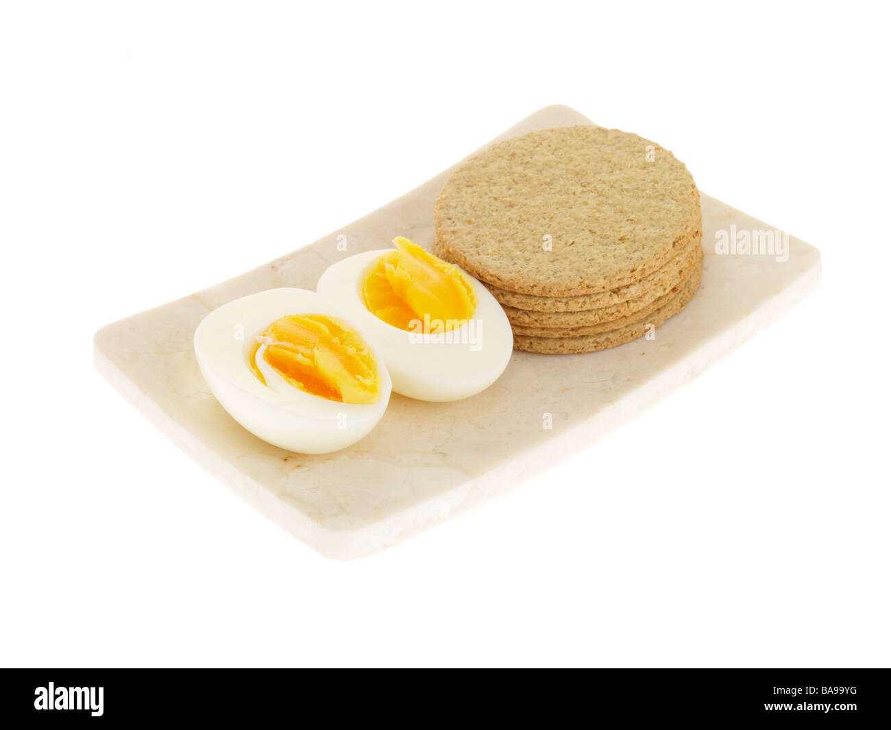 Fresh Healthy Hard Boiled Egg With Thin Crispy Oatcake Biscuits ...