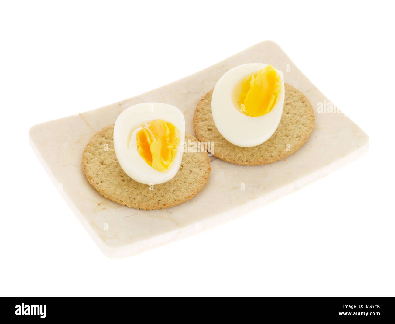 Fresh Healthy Hard Boiled Egg With Thin Crispy Oatcake Biscuits ...