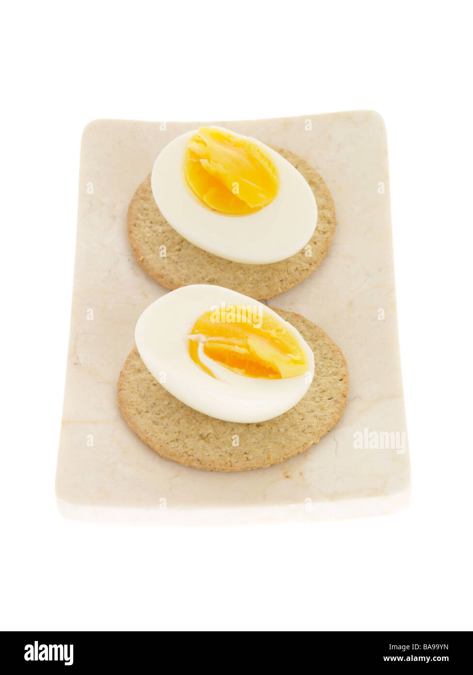 Fresh Healthy Hard Boiled Egg With Thin Crispy Oatcake Biscuits ...