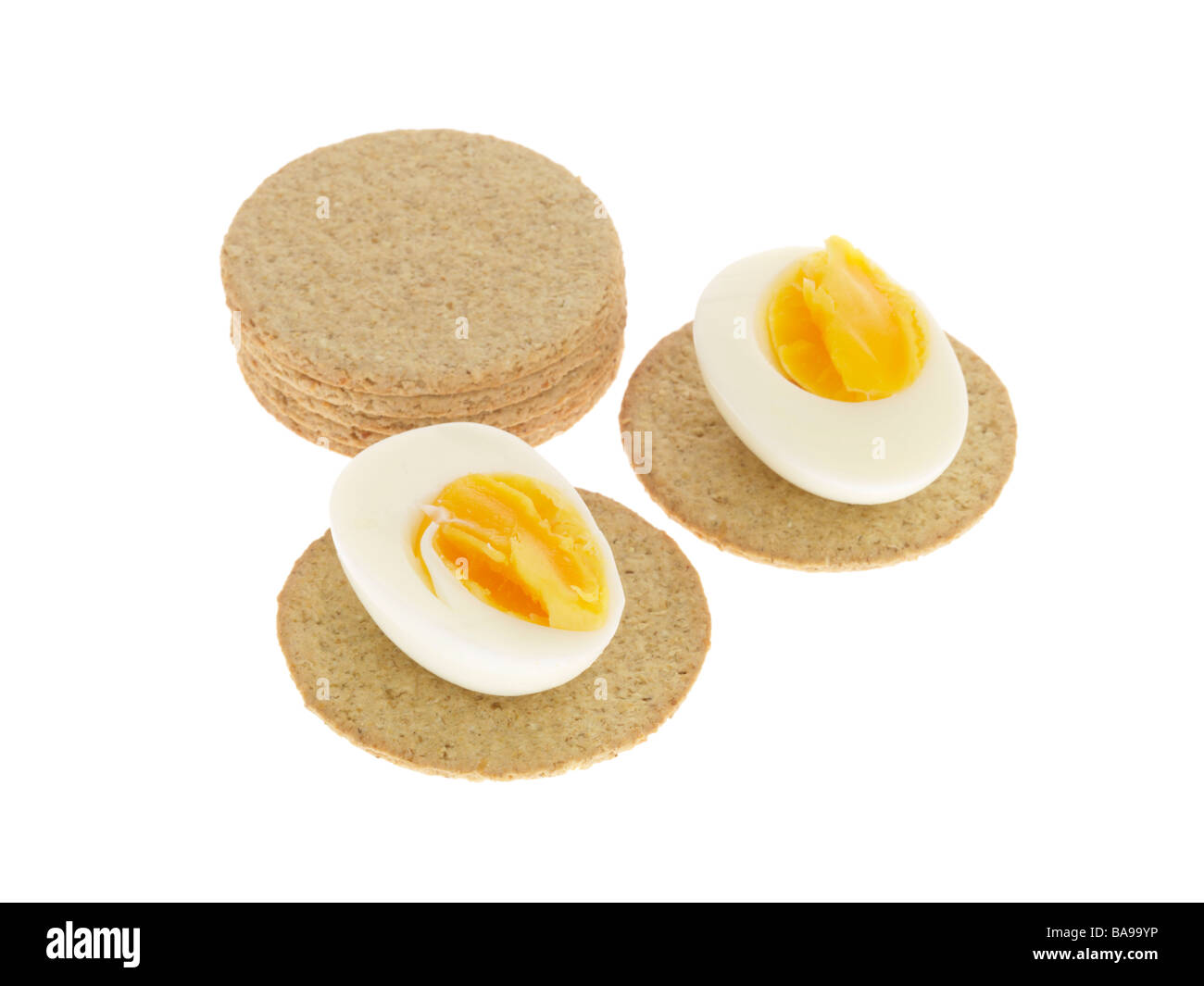 Fresh Healthy Hard Boiled Egg With Thin Crispy Oatcake Biscuits ...