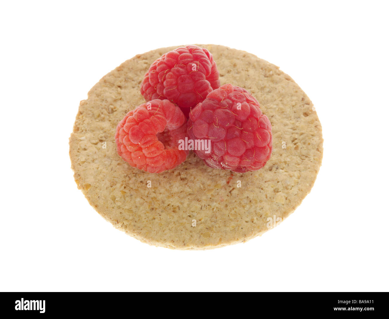 Healthy FreshRipe Summer Raspberries With Thin Crispy Oatcake Biscuits ...