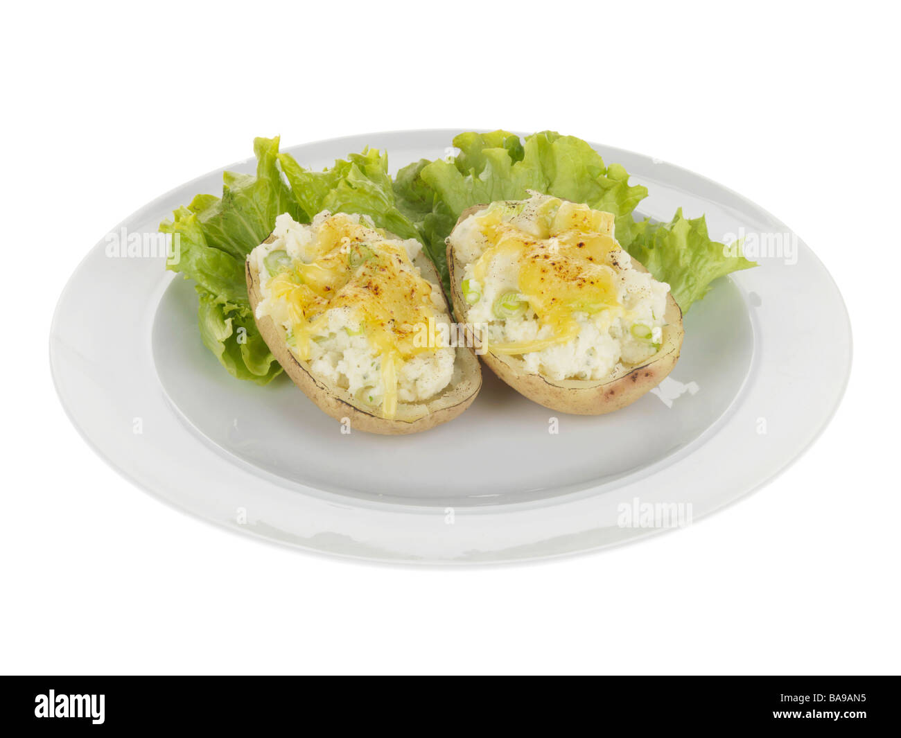 Jacket Potatoes with Cheese Stock Photo - Alamy