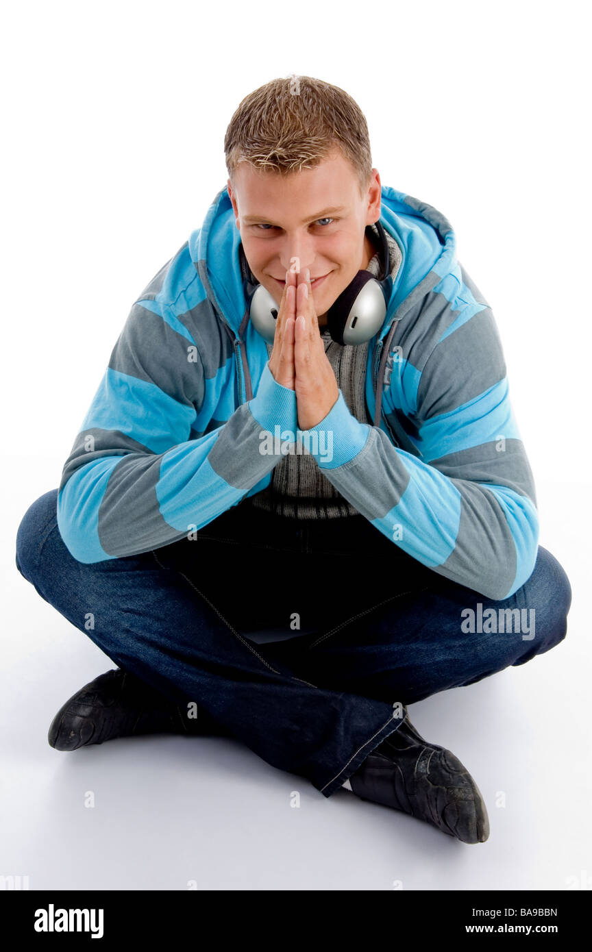 young male and headphones with facial expressions Stock Photo - Alamy