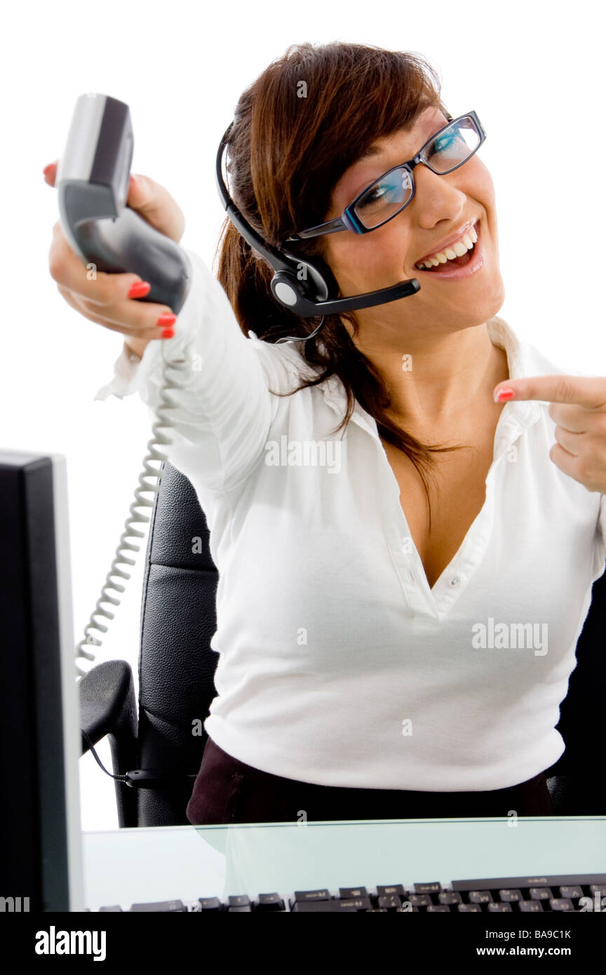 front view of telecaller showing receiver Stock Photo - Alamy