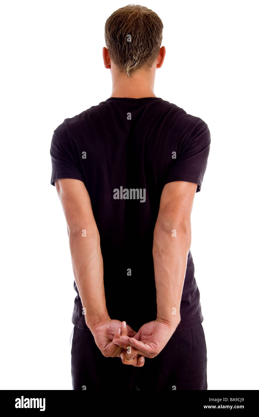 back pose of muscular male Stock Photo - Alamy