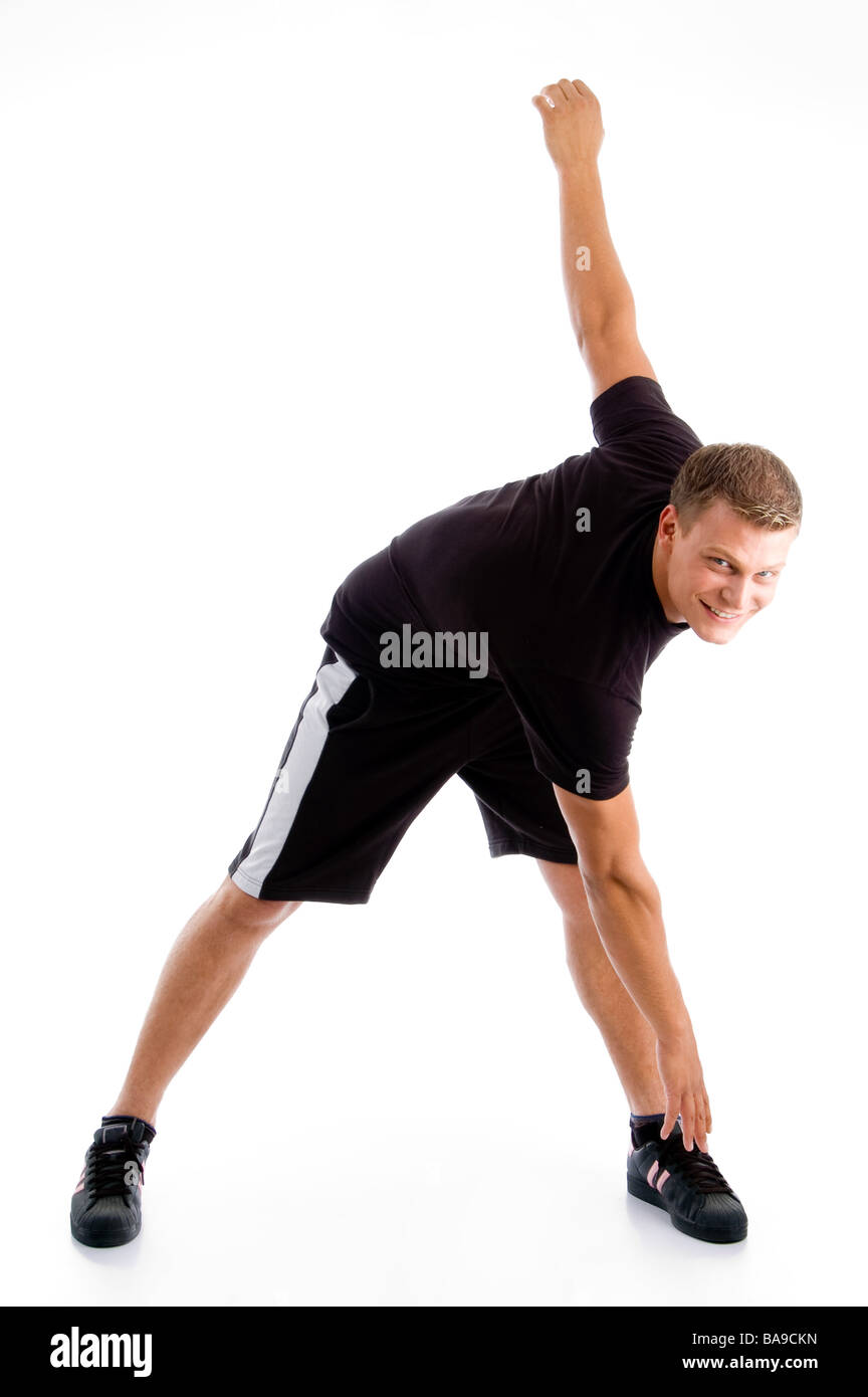 handsome muscular guy doing exercise Stock Photo - Alamy