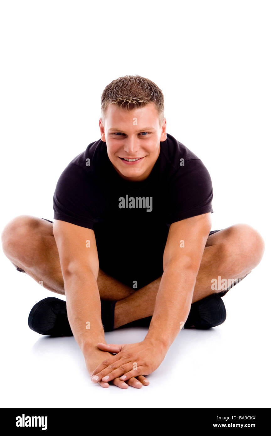 stretching muscular male Stock Photo - Alamy