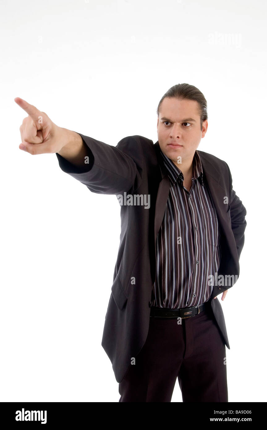 angry businessman pointing Stock Photo - Alamy