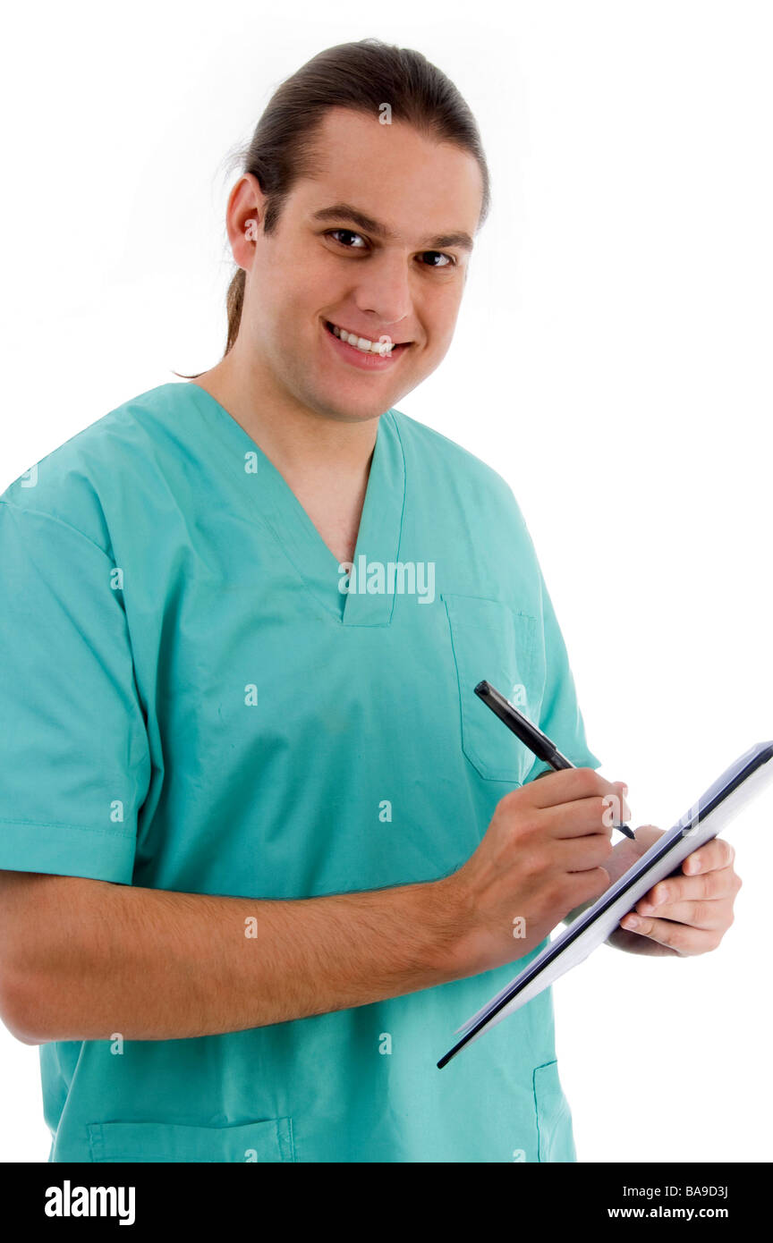 male doctor with prescription notepad Stock Photo - Alamy