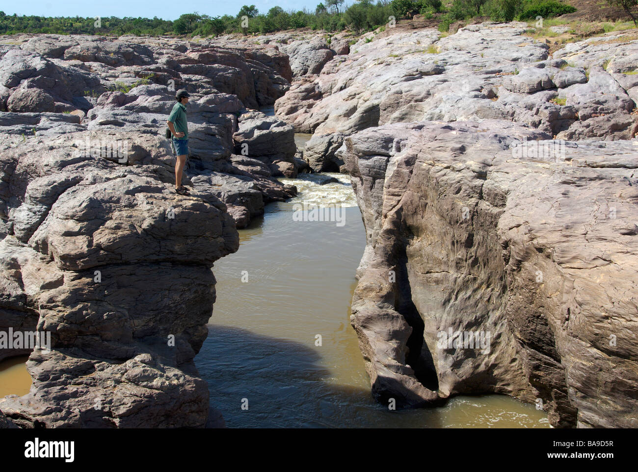 Samalema Gorge Gonarezhou National Park Zimbabwe Mwenezi River basalt ...