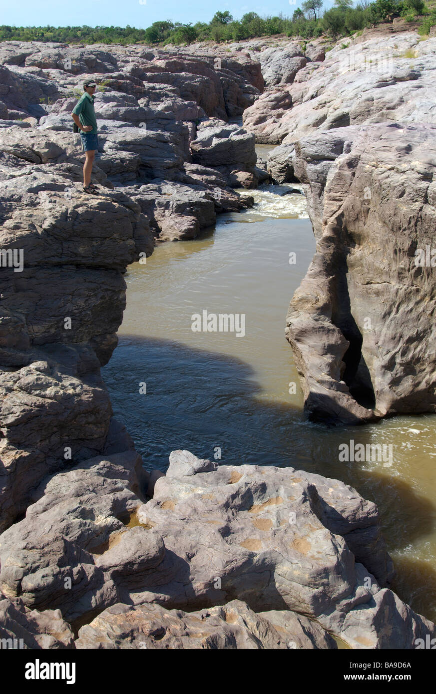 Samalema Gorge Gonarezhou National Park Zimbabwe Mwenezi River basalt ...