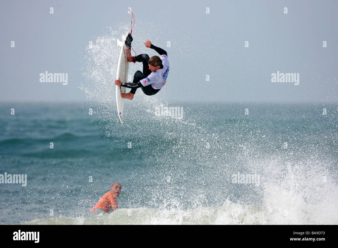 Surfer perfoming a Jump Stock Photo - Alamy