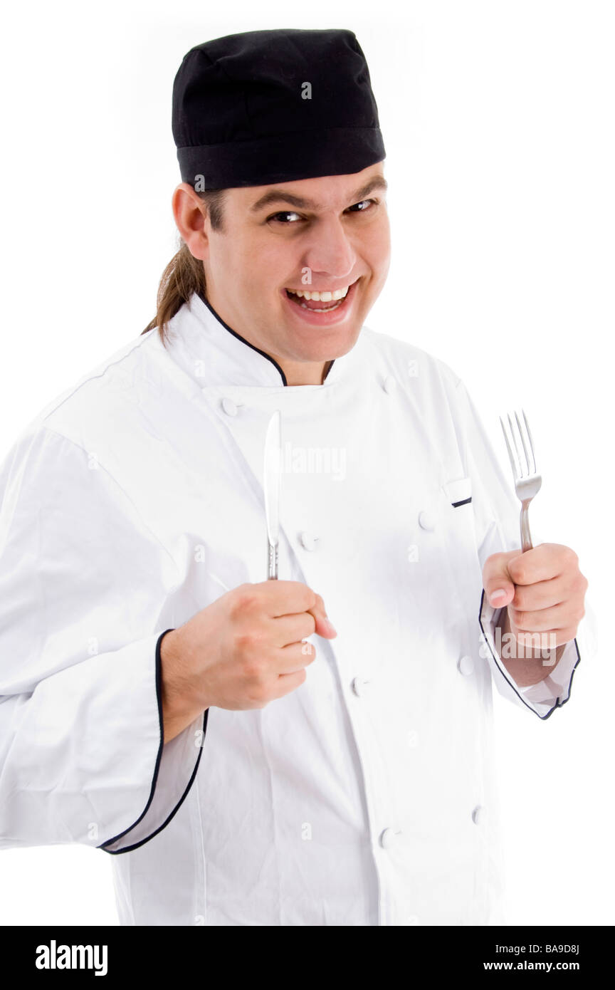 portrait of young chef smiling Stock Photo - Alamy